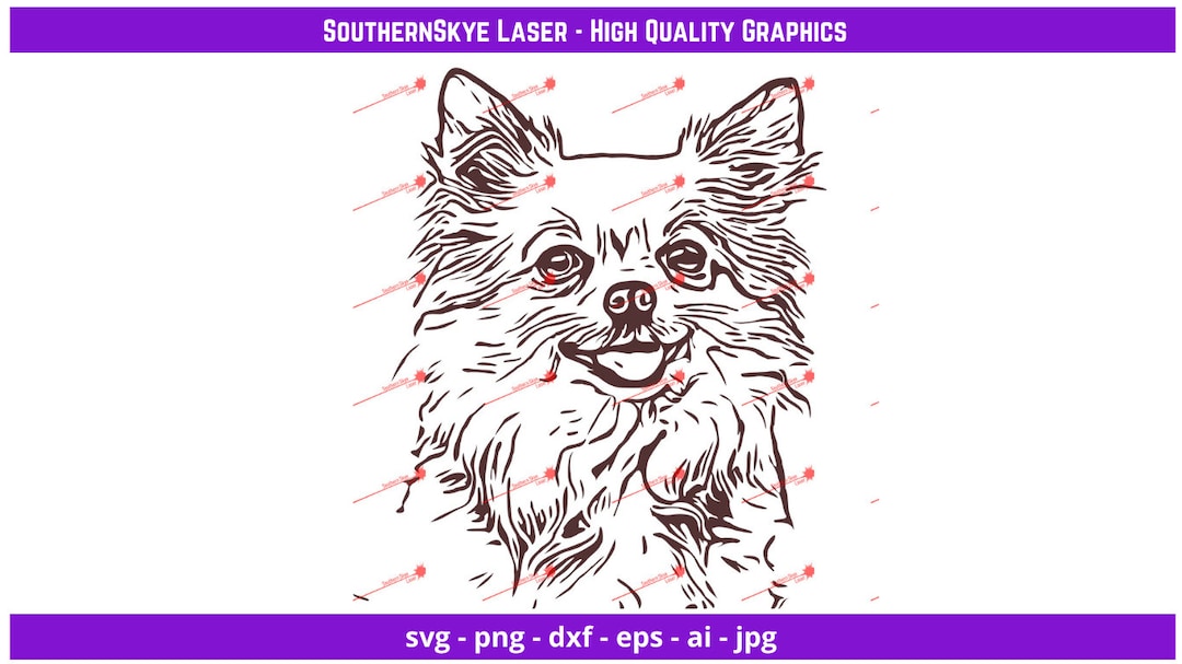 Long Haired Chihuahua Svg, Png, Ai, Dxf, Jpg File. Great for Glowforge ...