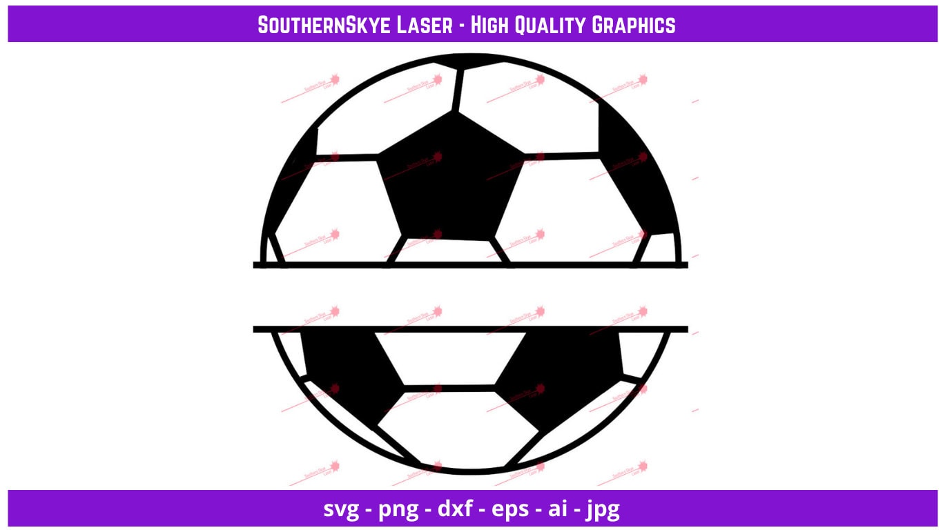 Split Soccer Image Svg Png Ai Dxf Jpg File. Great for - Etsy