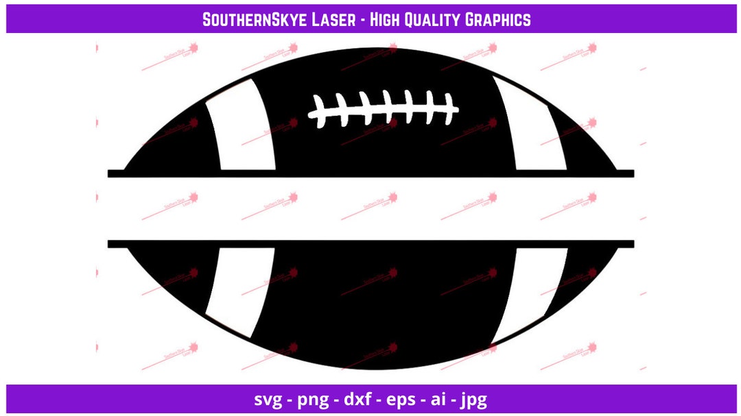 Split Football Image Svg, Png, Ai, Dxf, Jpg File. Great for Glowforge ...