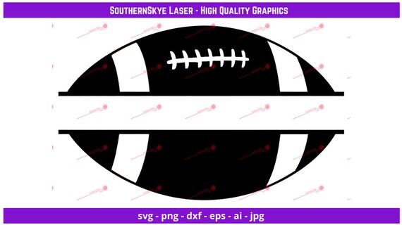 Split Football Image Svg Png Ai Dxf Jpg File. Great for | Etsy