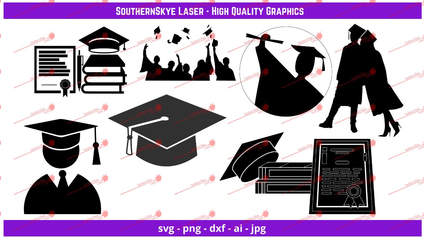 Graduation Bundle Svg Png Ai Dxf Jpg File. Great for - Etsy