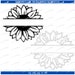 Split Sunflower Svg, Png, Ai, Dxf, Jpg File. Great for Glowforge ...