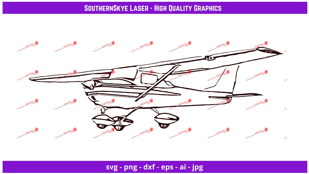 Cessna 150 Svg, Png, Ai, Dxf, Jpg File. Great for Glowforge, Cricut and ...