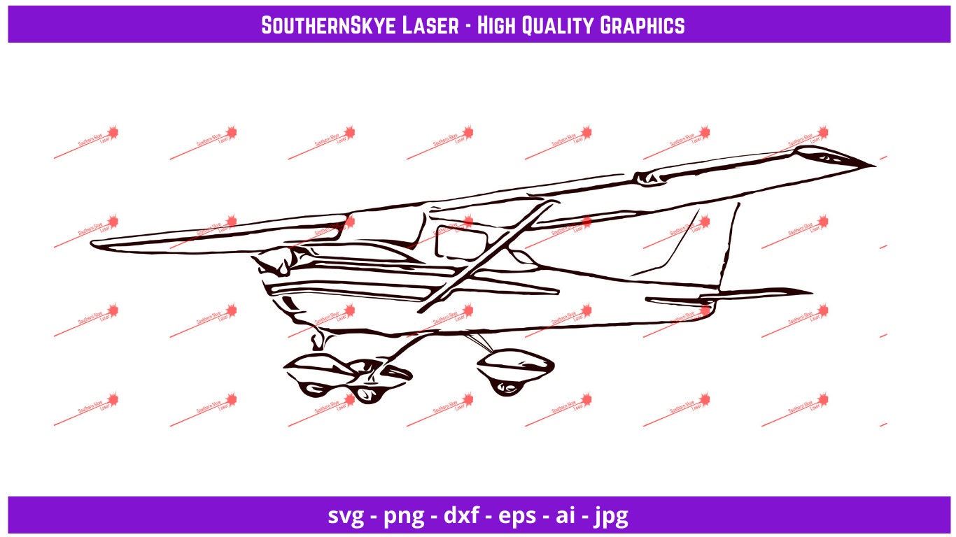 Cessna 150 Svg Png Ai Dxf Jpg File. Great for Glowforge - Etsy