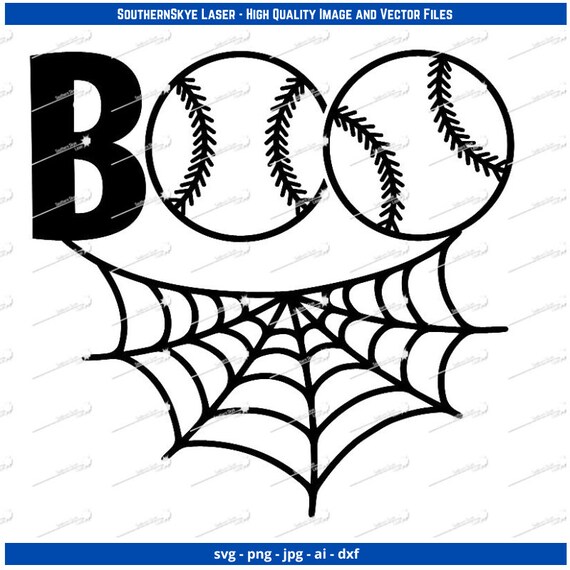 Baseball Boo Svg Png Ai Dxf Jpg File. Great for Glowforge - Etsy