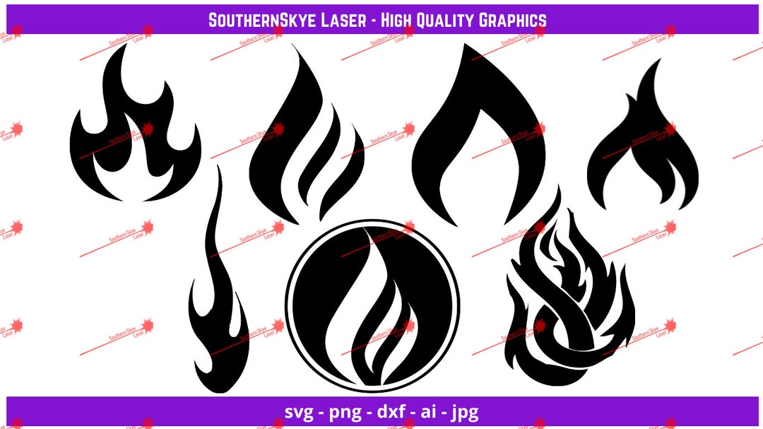 Fire Flames SVG Bundle, Laser Cut Files (digital Download) - Etsy