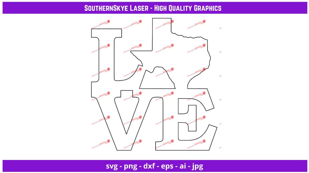 Texas Love SVG File, Laser Cut, Cricut (digital Download) - Etsy