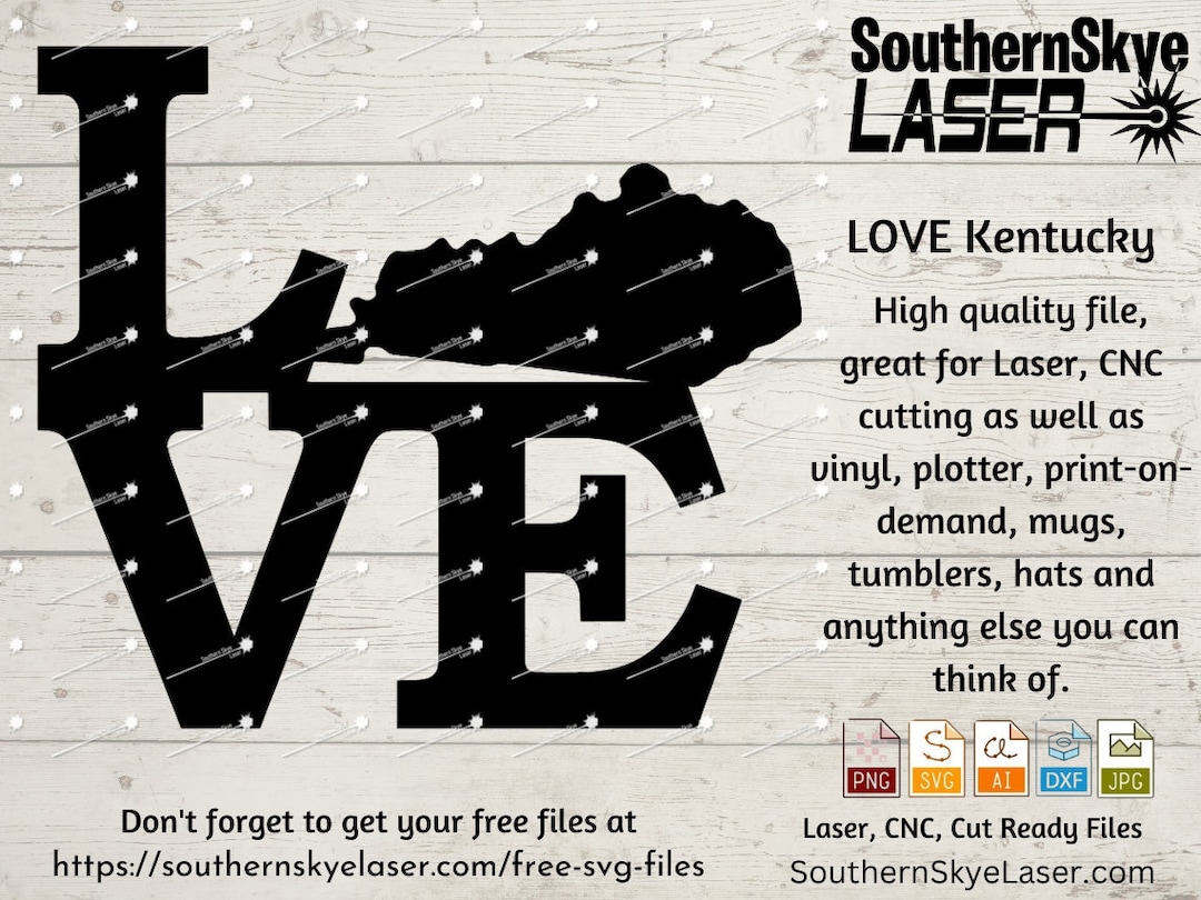 Kentucky Love Svg, Png, Ai, Dxf, Jpg File. Great for Glowforge, Cricut ...