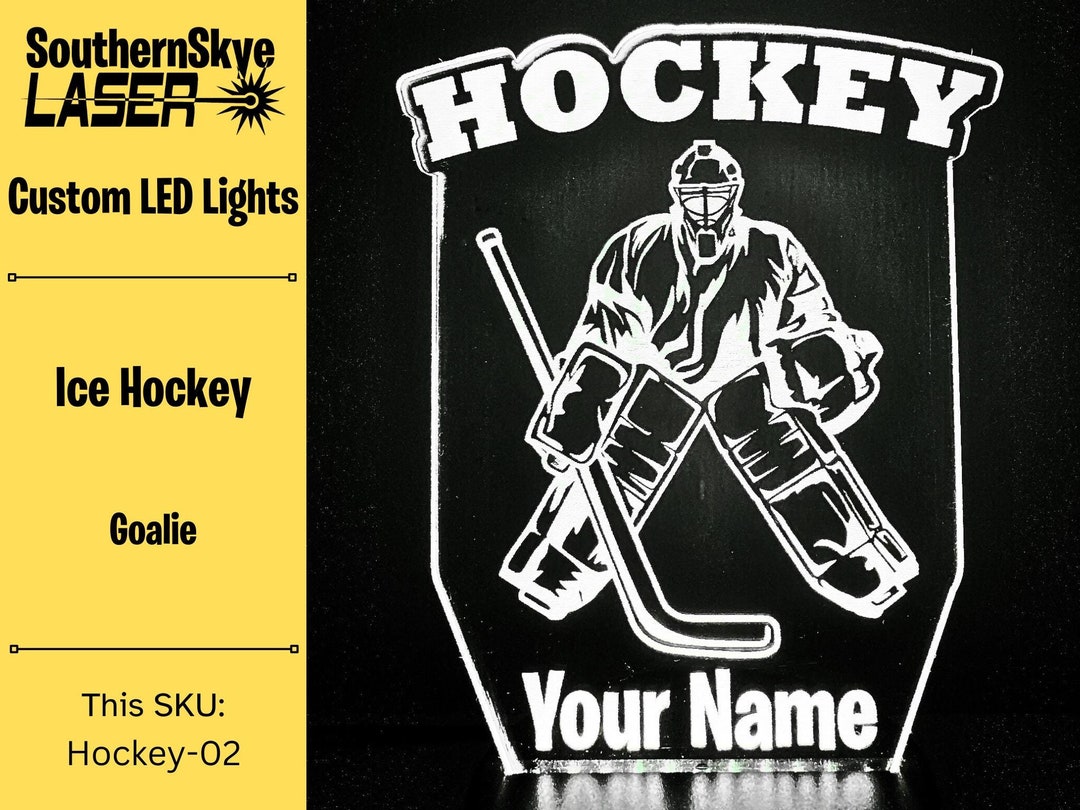 Ice Hockey LED Light Featuring Goalie, Night Light, Desk Light ...