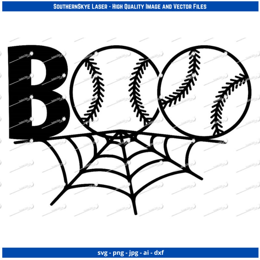 Baseball Boo Svg, Png, Ai, Dxf, Jpg File. Great for Glowforge, Cricut ...