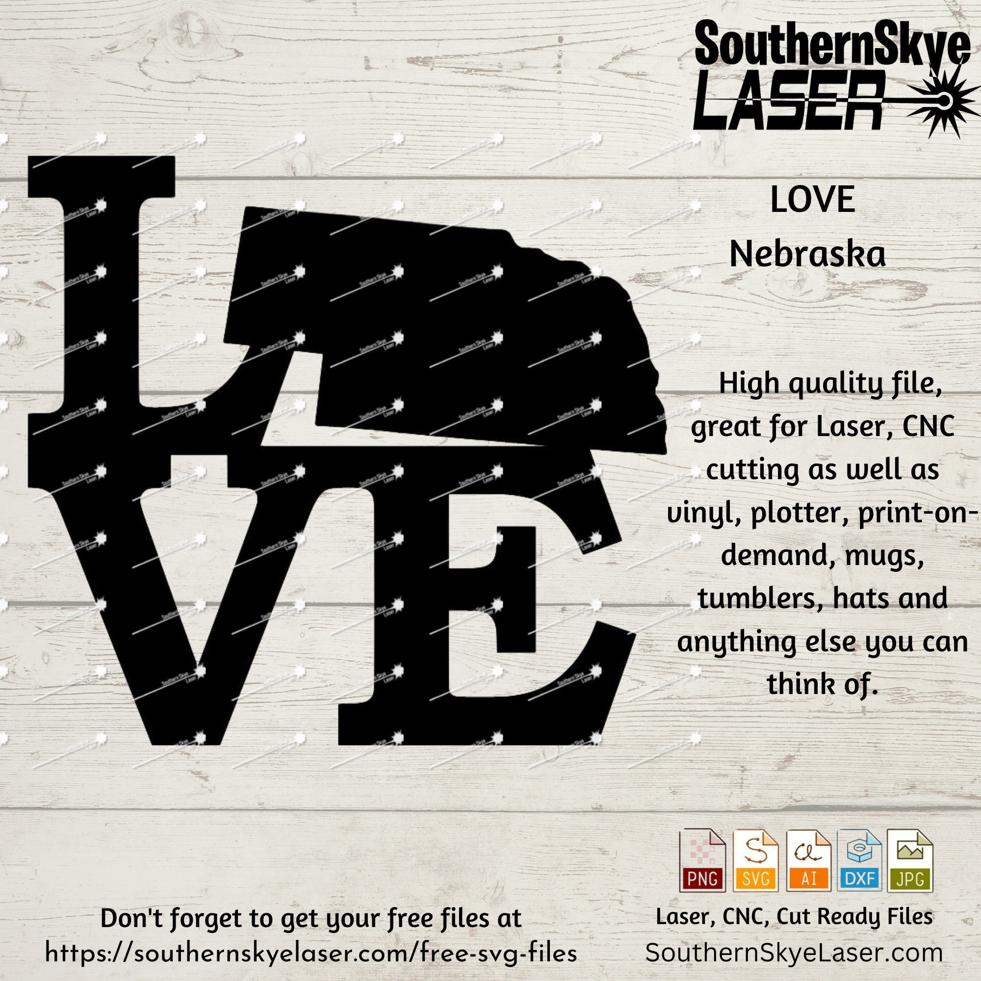 Nebraska Love Svg, Png, Ai, Dxf, Jpg File. Great for Glowforge, Cricut ...
