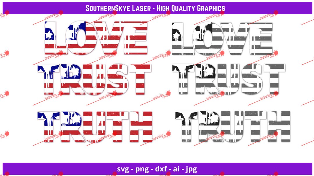 American Flag Words Bundle Svg, Png, Ai, Dxf, Jpg File. Great for ...