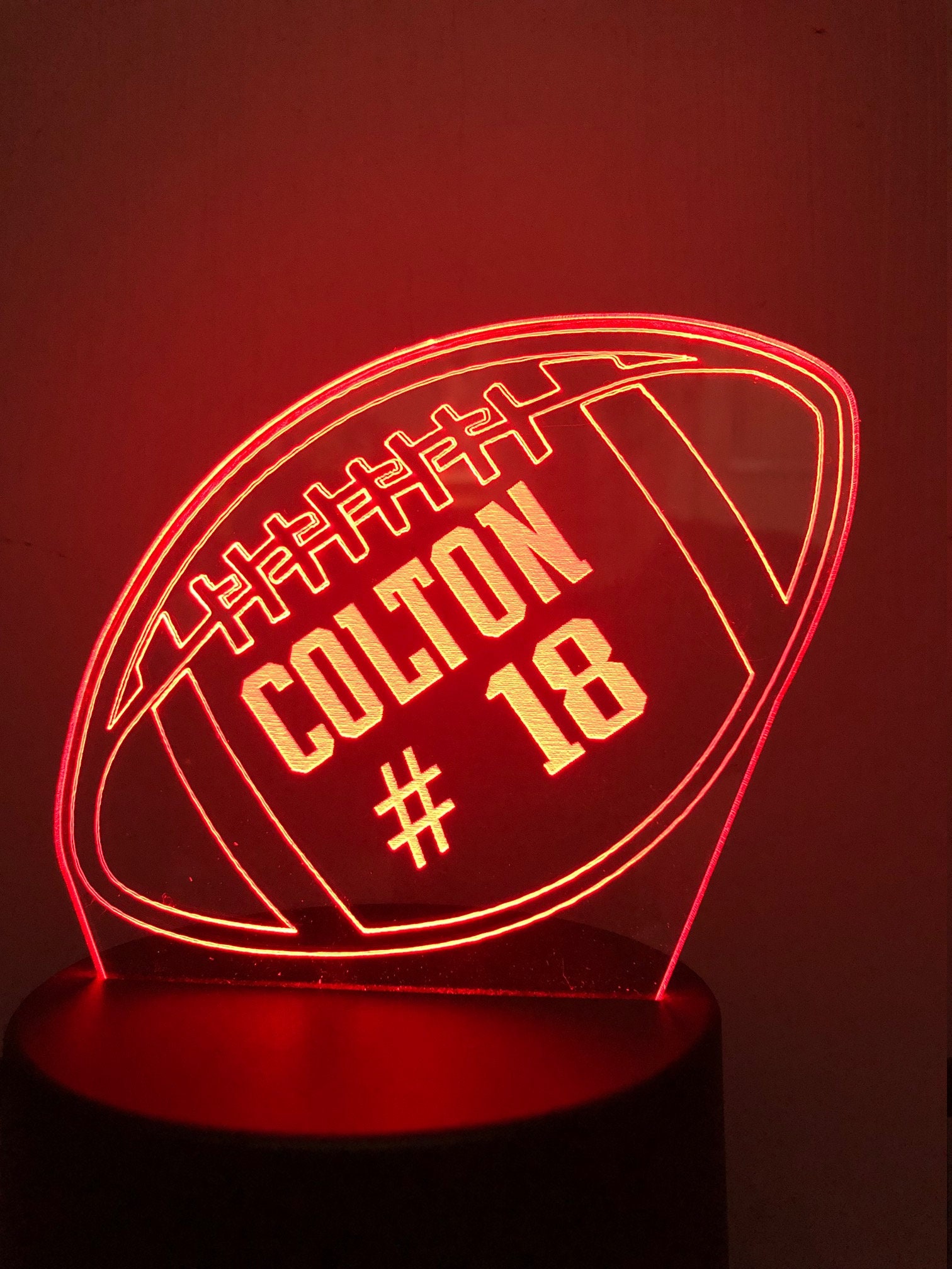 Football LED Light Night Light Personalized Gift - Etsy
