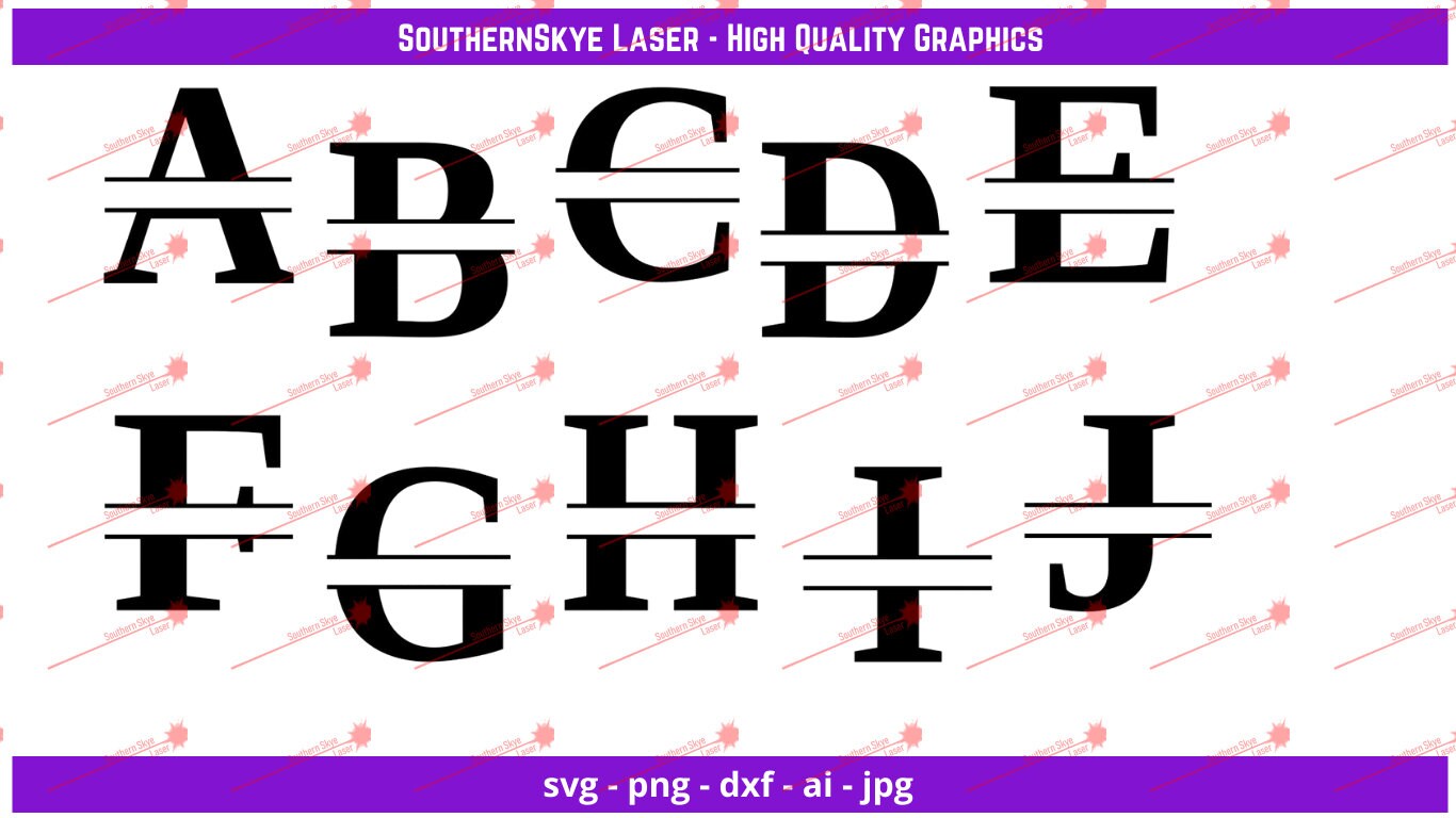 Split Letters Bundle Svg Png Ai Dxf Jpg File. Great for - Etsy