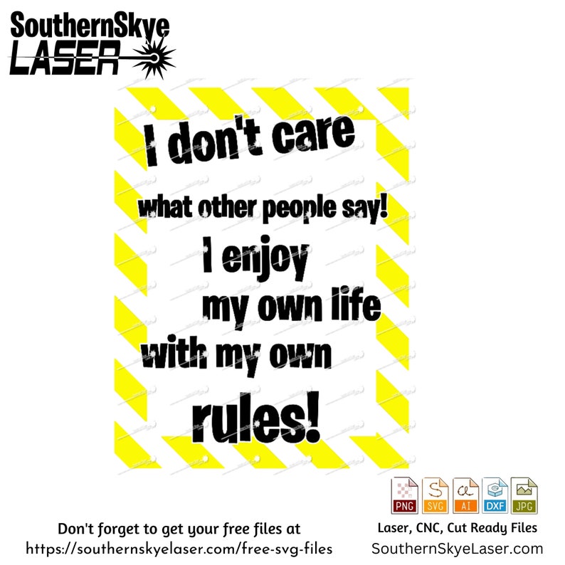 Life With My Own Rules Svg, Png, Ai, Dxf, Jpg File. Great for Glowforge ...