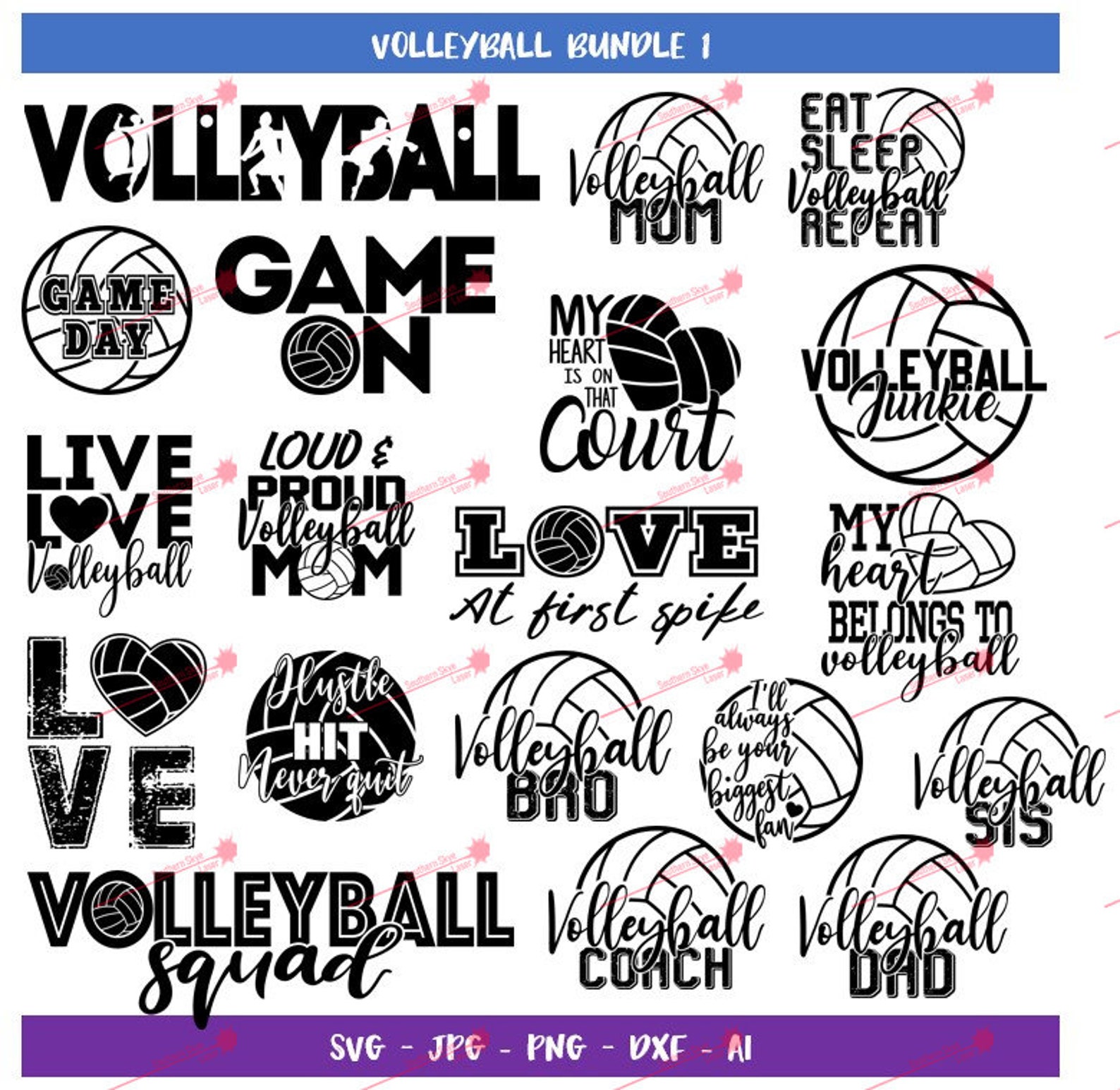 Volleyball SVG Bundle, Laser Cut Files (digital Download) - Etsy