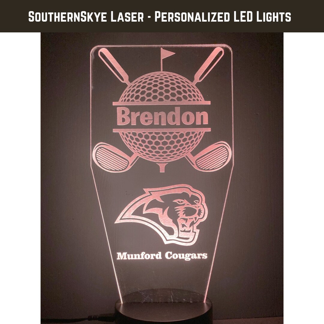 Golf LED Light, Night Light, Personalized Gift, Player Trophy, Team ...