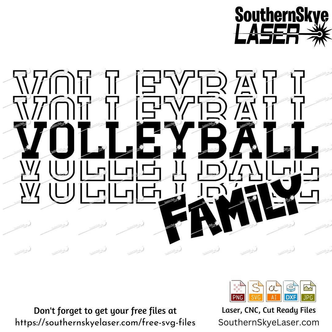 Volleyball Family (svg, Png, Ai, Dxf, Jpg) File - Etsy