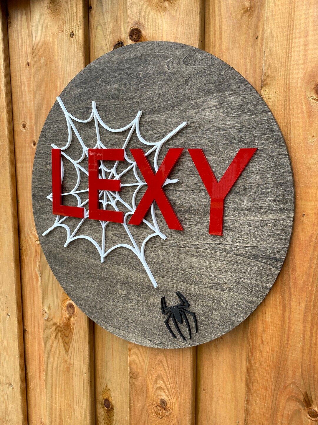 Spider-man Theme Name Round Personalized | Custom Sign | Nursery Signs ...