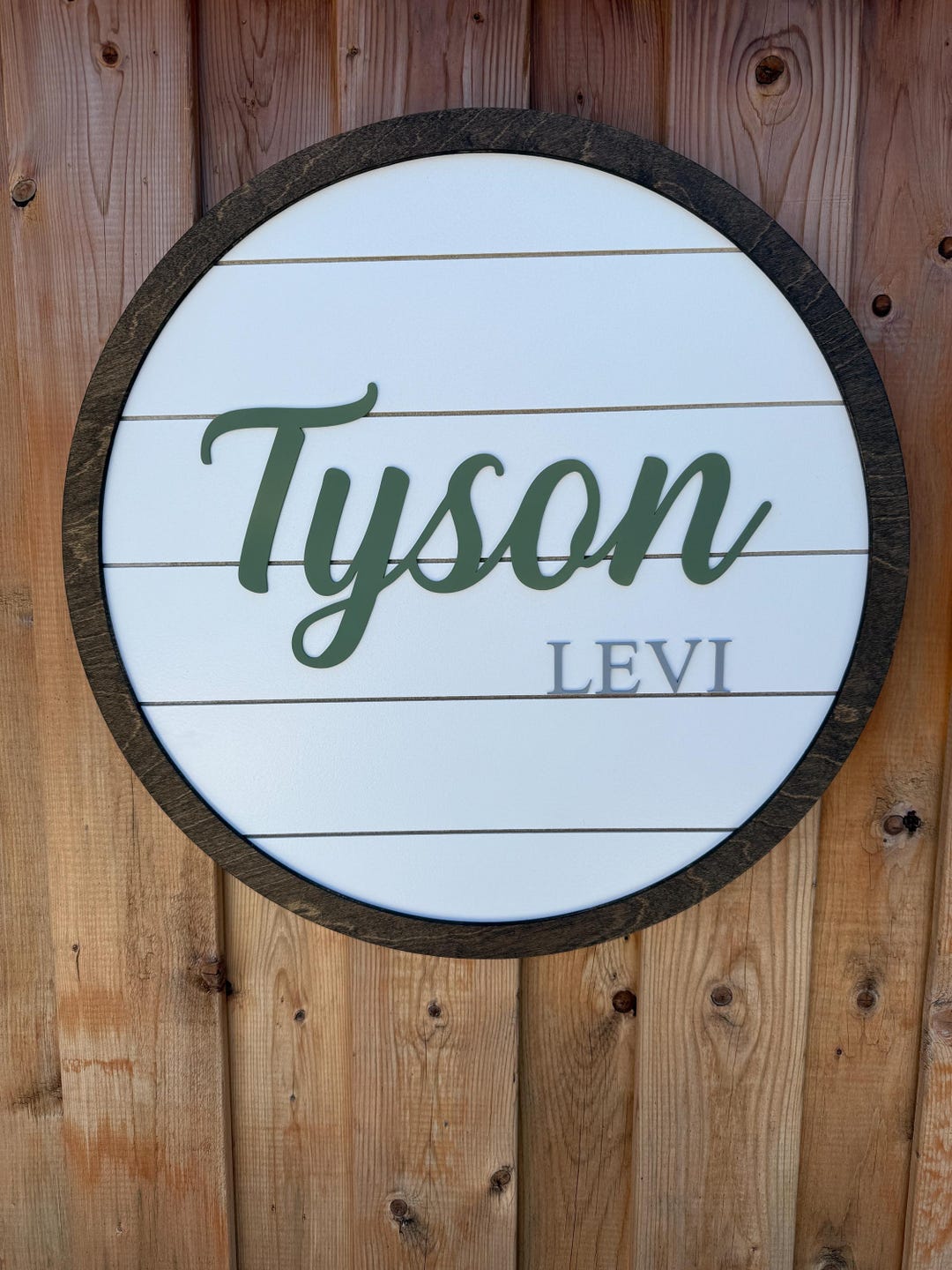 Wood Border Shiplap Name Sign Round | Custom Shiplap Name Sign | Wooden ...