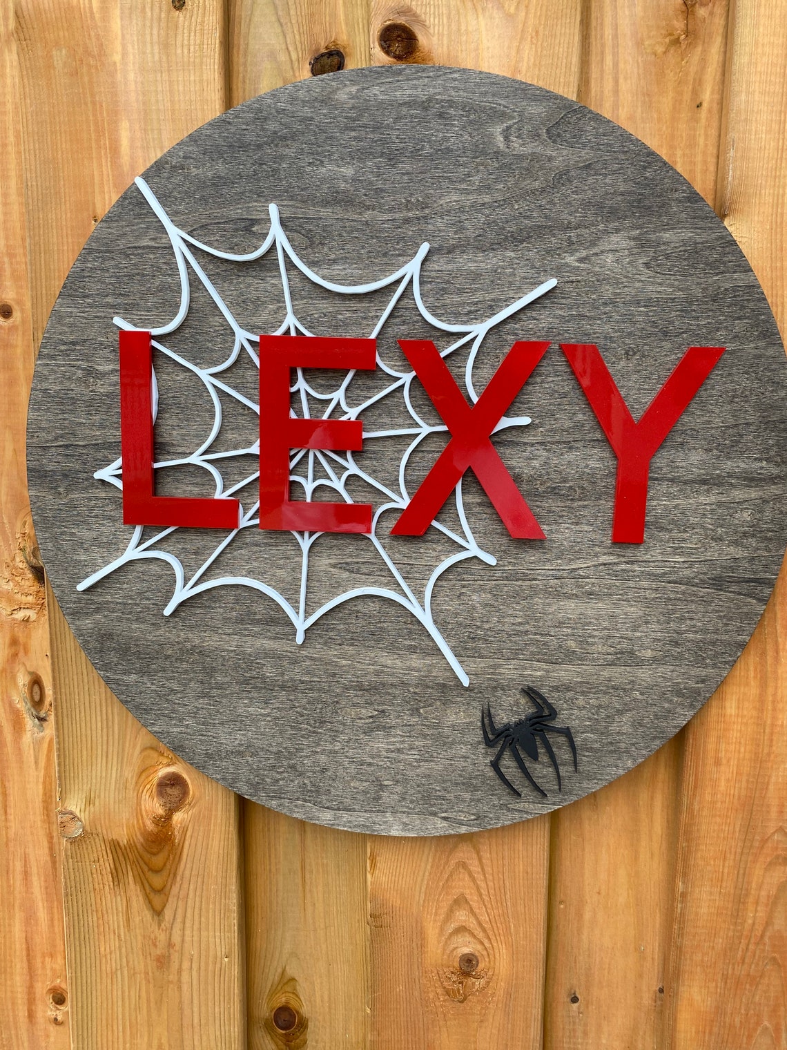 Spider-man Theme Name Round Personalized Custom Sign - Etsy