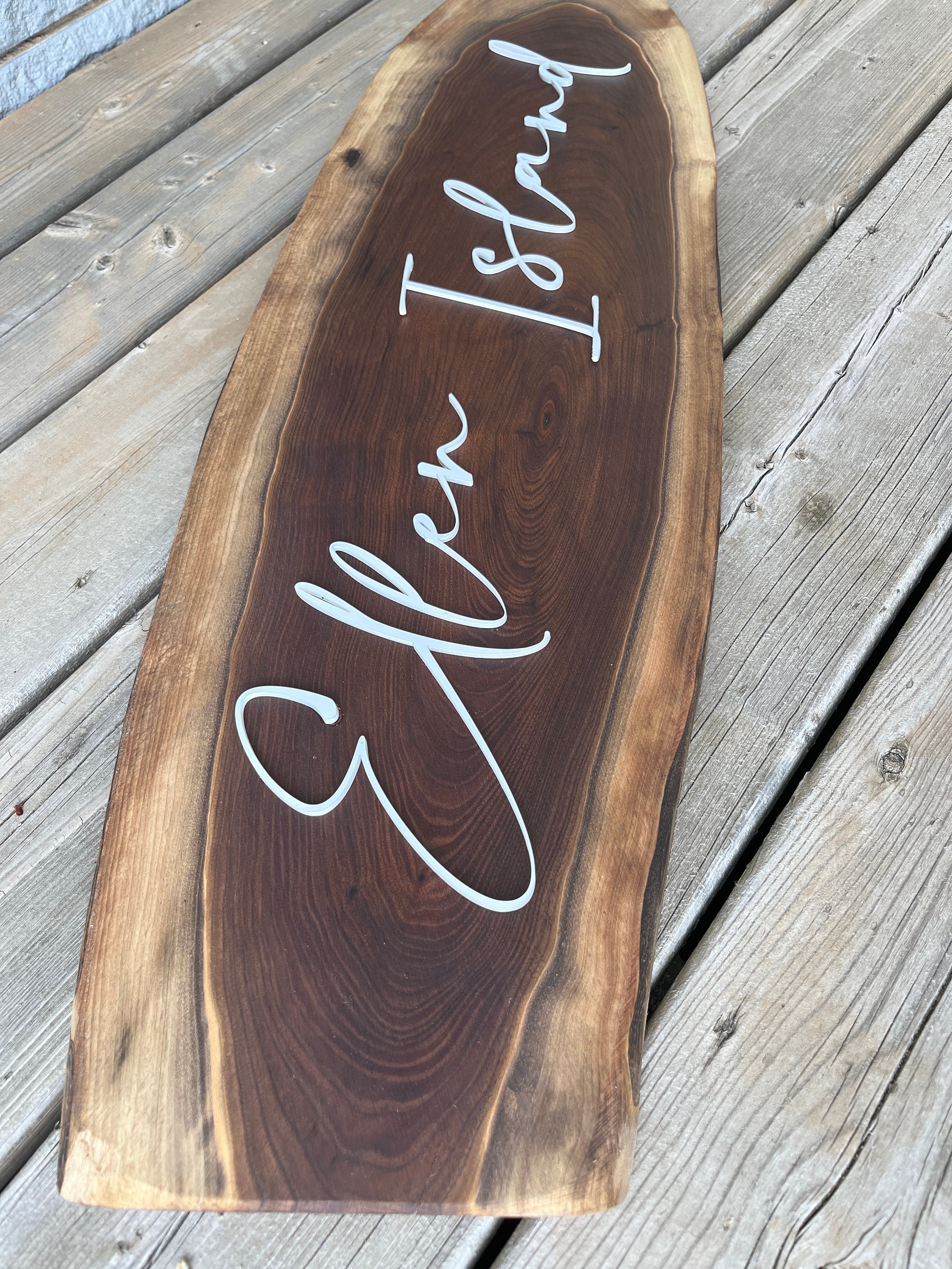 3D Live Edge Wood Lake Sign: Custom Lakehouse Decor - Etsy