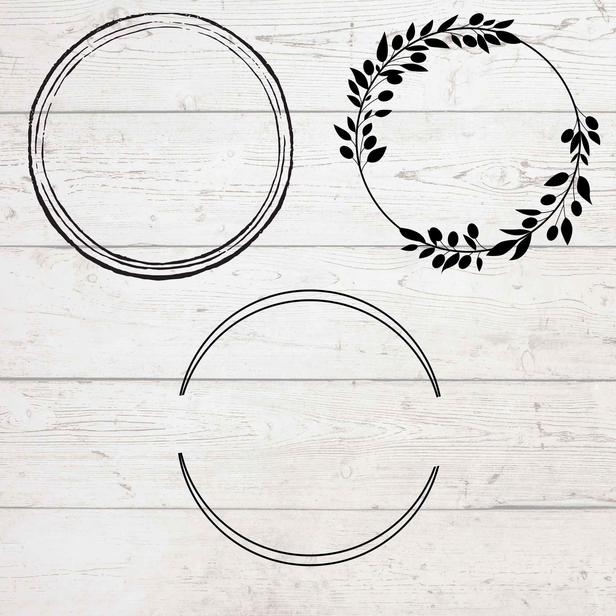 SVG Circle Border Package, Digital SVG Circle Frame, Circle Monogram ...