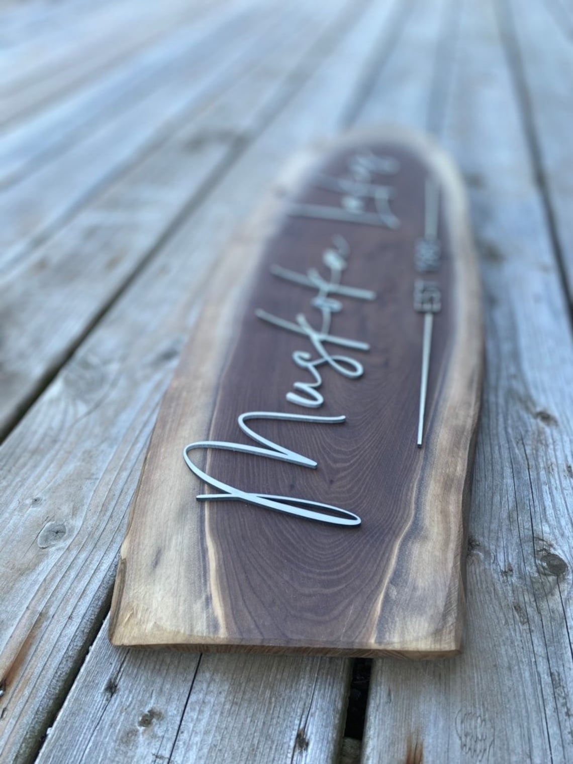 3D Live Edge Wood Lake Sign: Custom Lakehouse Decor - Etsy