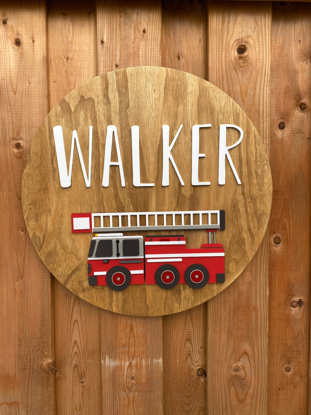 Firefighter Round, Firefighter Name Sign, Firefighter Truck Nursery ...