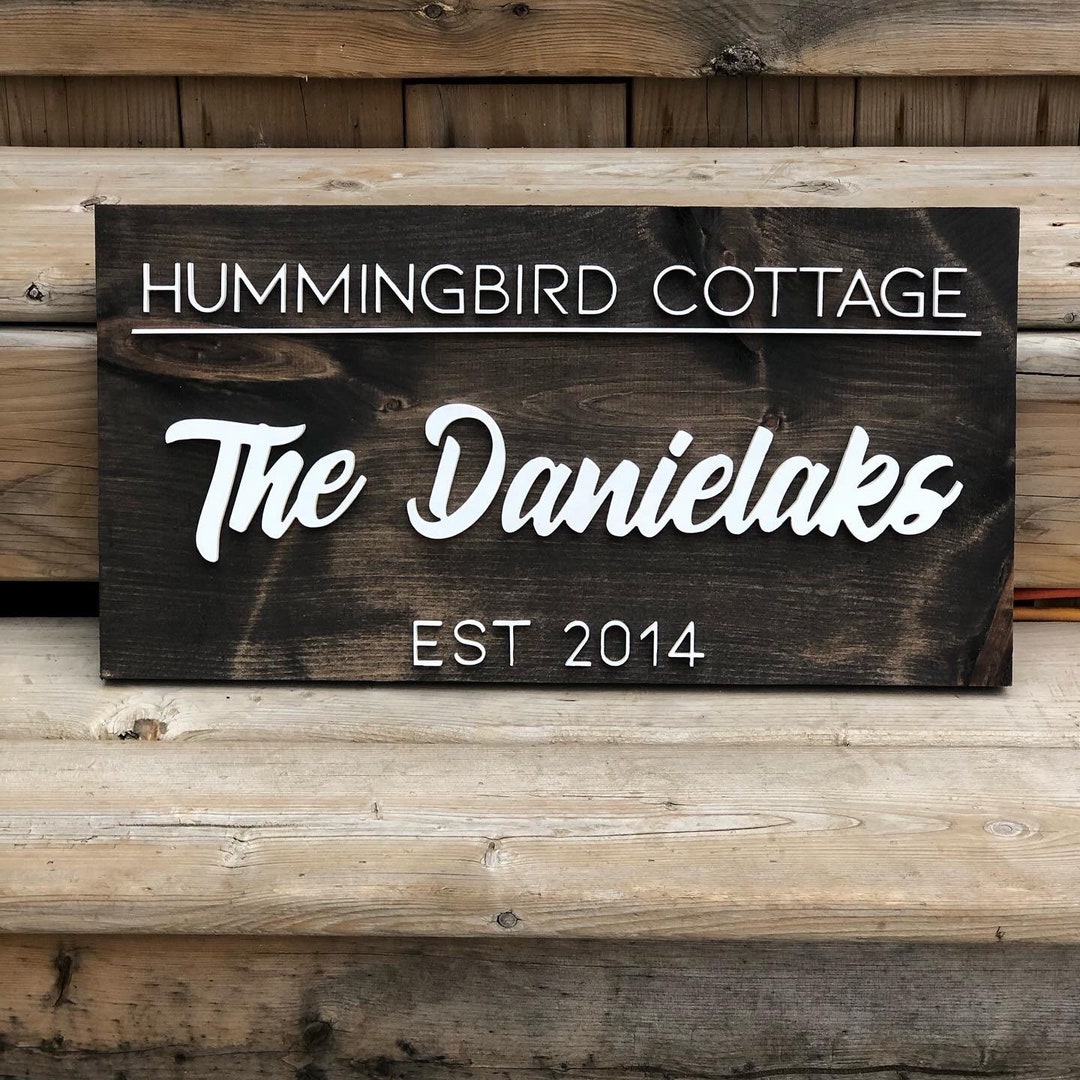 Personalized 3D Wood Cottage Sign: Custom Lakehouse Name Plate - Etsy