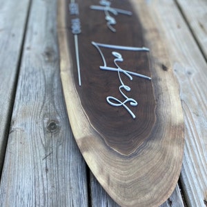 3D Live Edge Wood Lake Sign: Custom Lakehouse Decor - Etsy