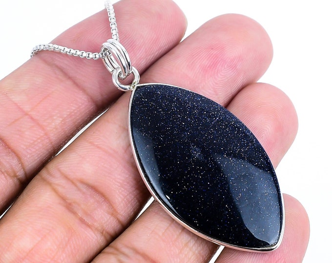 Blue Goldstone 925 Solis Silver Pendant/women's Pendant for Chain ...