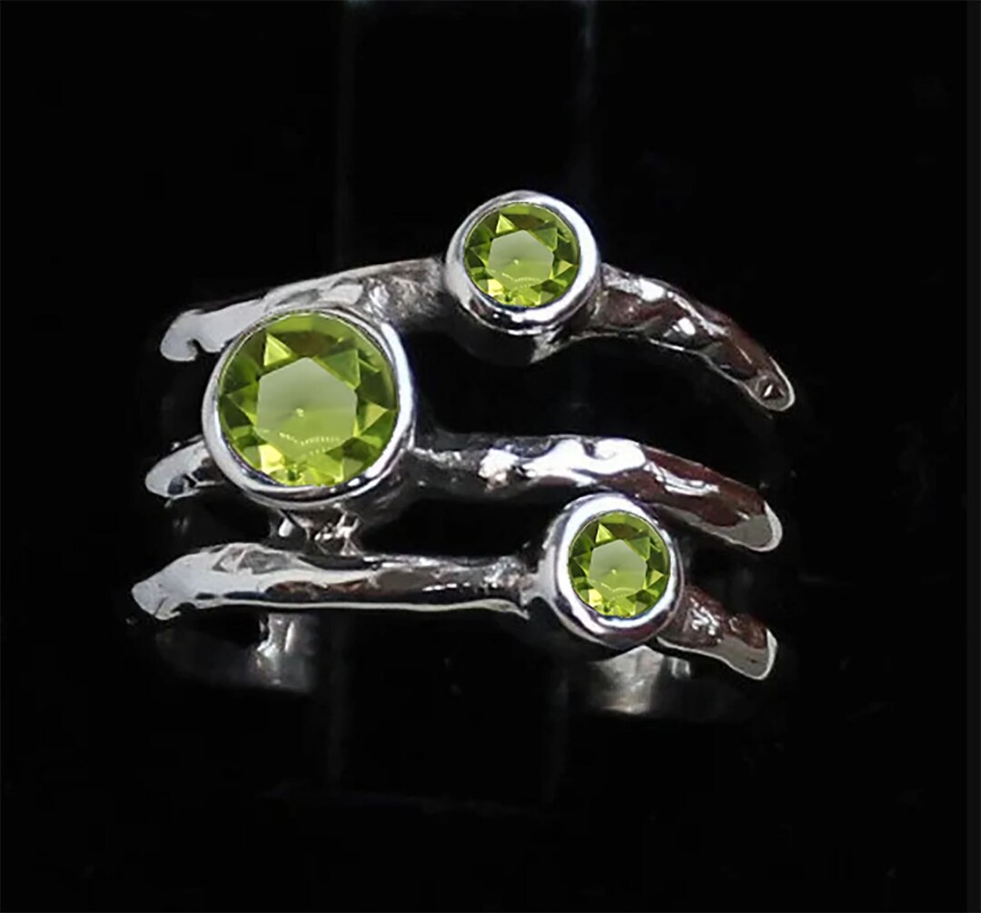 925 Sterling Silver Ring / Peridot Ring / Womens Rings Bands / Unisex ...