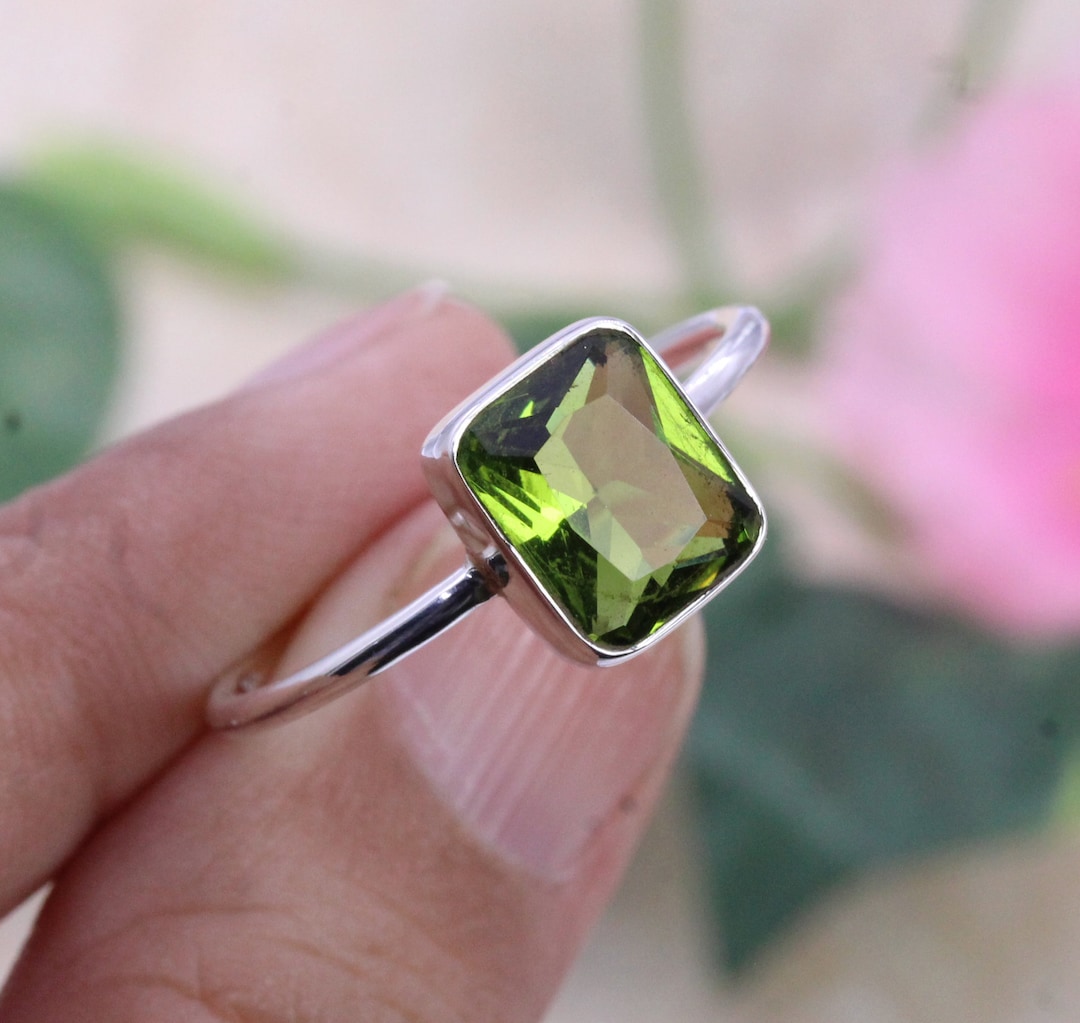 Silver Ring / Peridot / Birthday Ring/ Jewellery / Women's Rings Bands ...