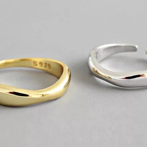 925 Sterling Silver Ring Double Band Ring Adjustable Open - Etsy UK