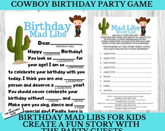 Cowboy Party Game | Etsy