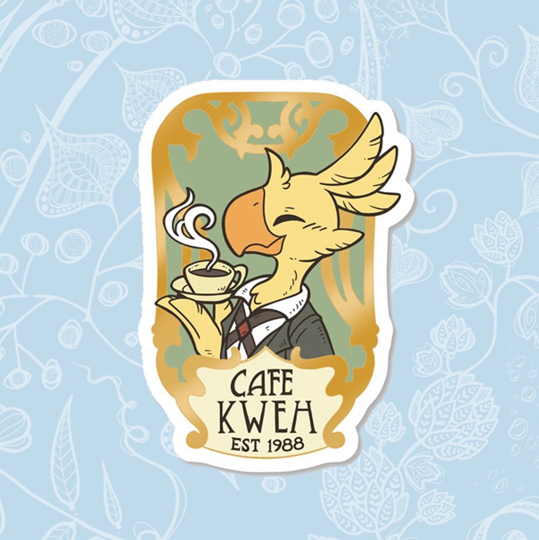 Chocobo Sticker, FFXIV Sticker, FFXIV, Cafe Theme, Car Decal, Laptop ...