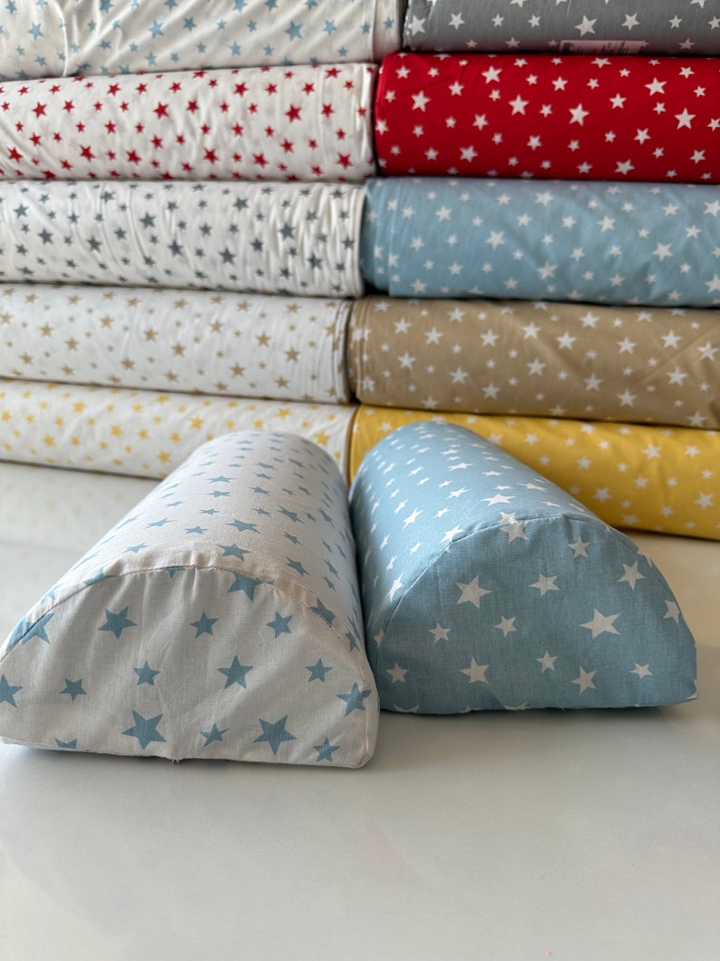 Cotton Fabric Half Moon Pillow Cover Custom Made Half Moon Bolster Case ...