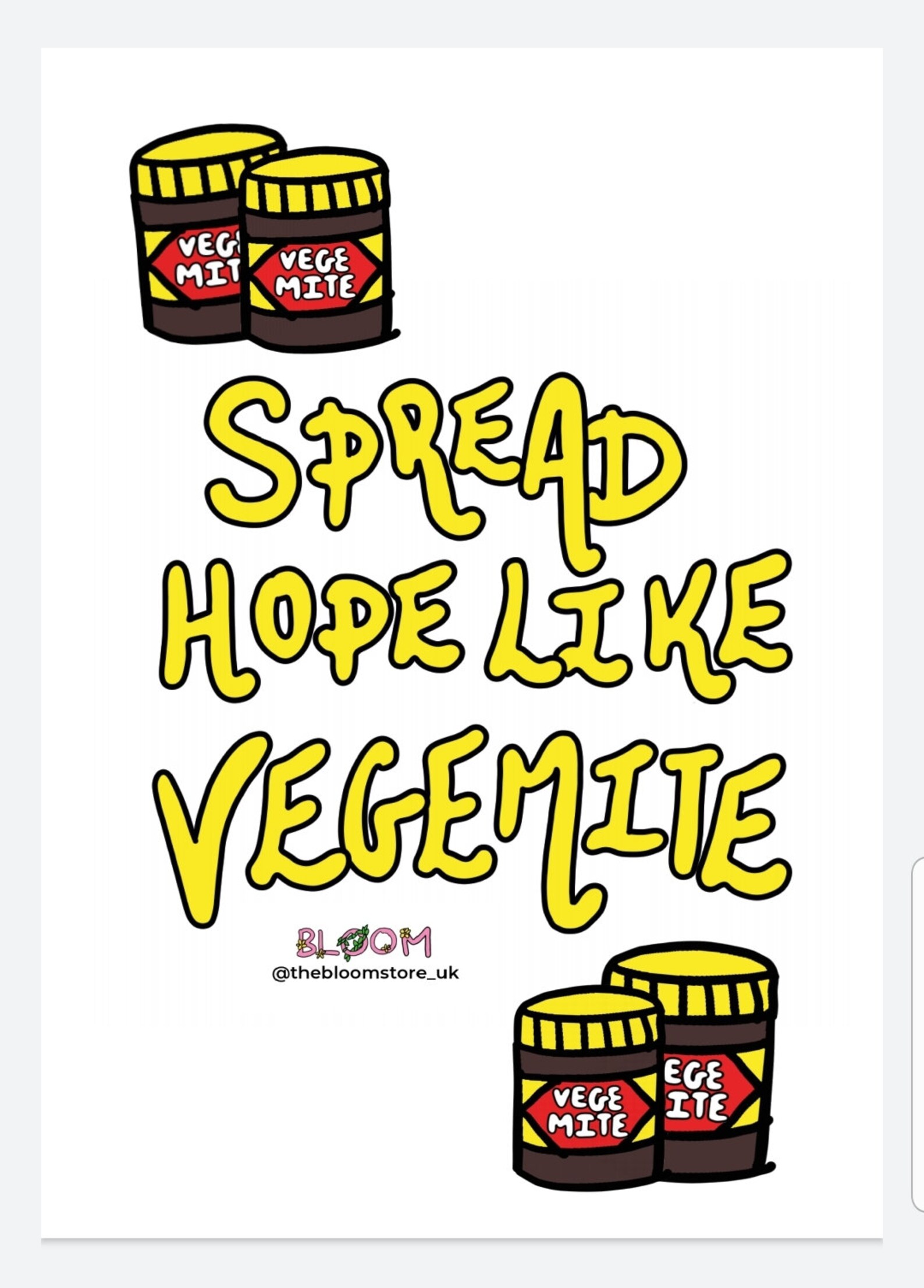 PRINTABLE POSTER spread Hope Like Vegemite A4 - Etsy
