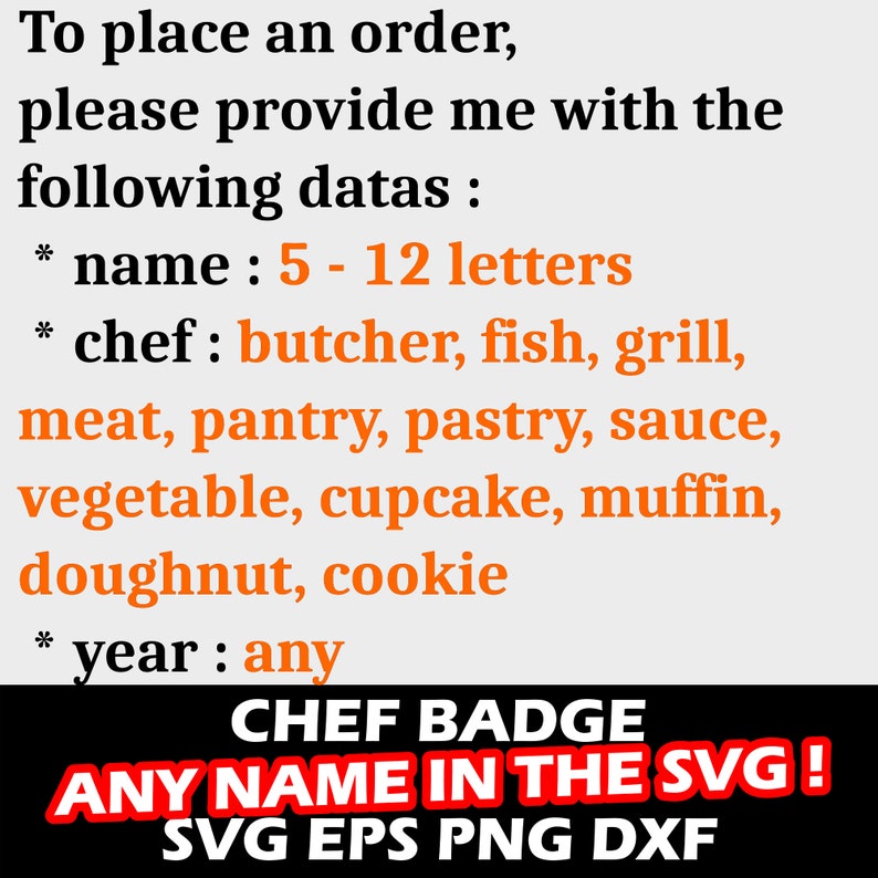 Chef SVG Kitchen SVG Personalized With Your Name for - Etsy