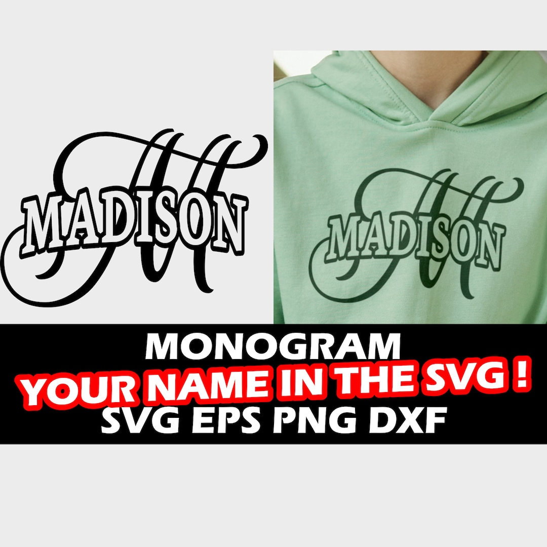 Monogram SVG With Your Name Family Name SVG for Unique Items - Etsy
