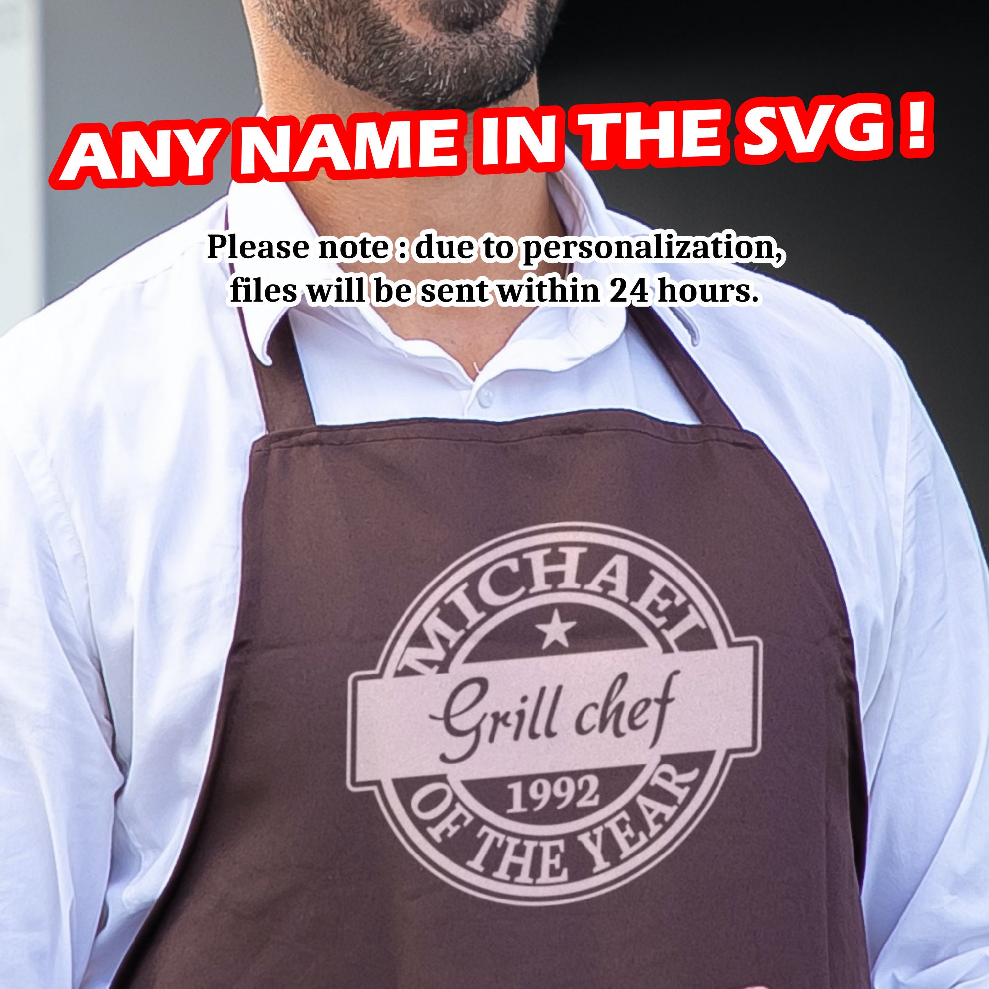 Chef SVG Kitchen SVG Personalized With Your Name for - Etsy