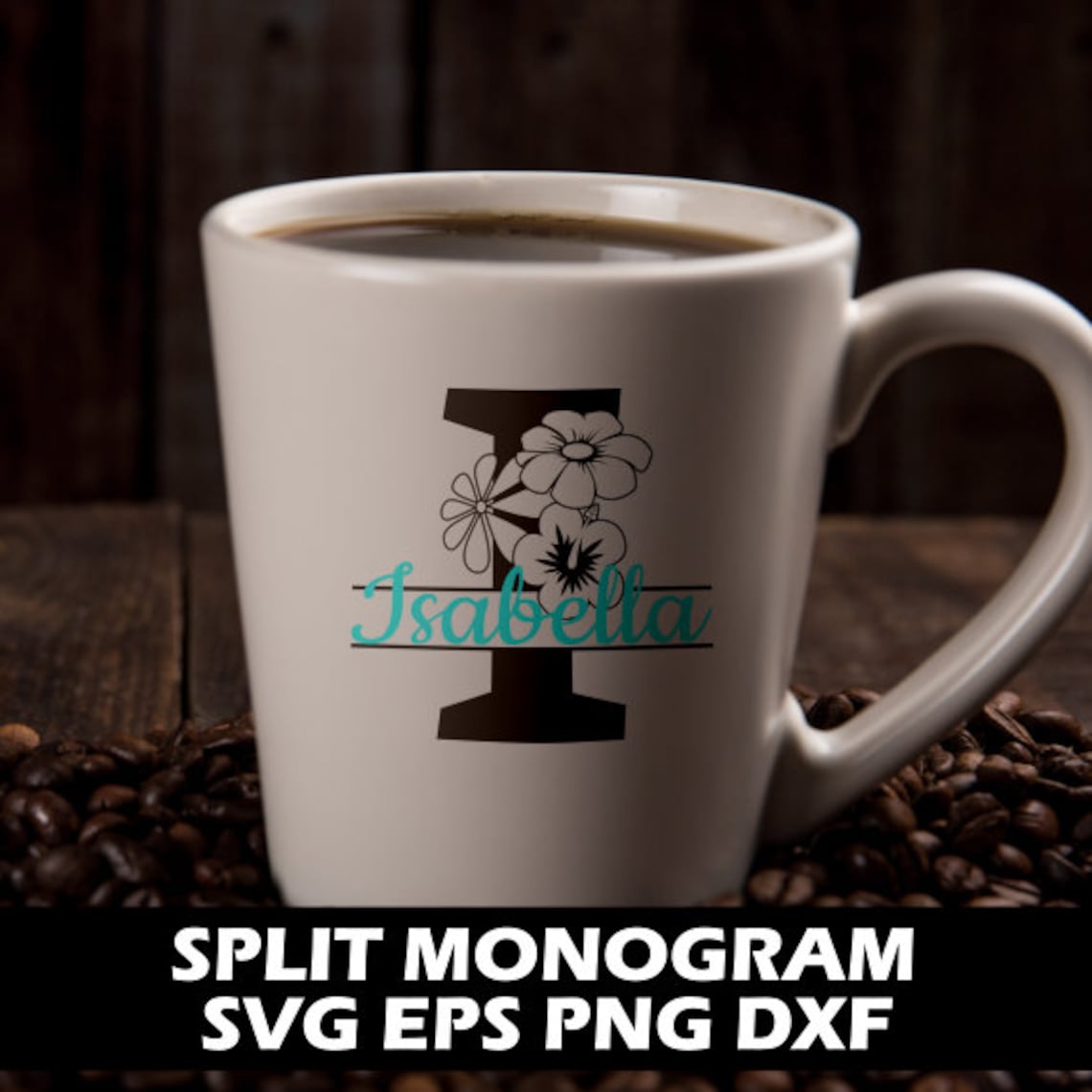 Split Monogram Svg, Split Letter Svg, Last Name Svg, Floral Alphabet ...