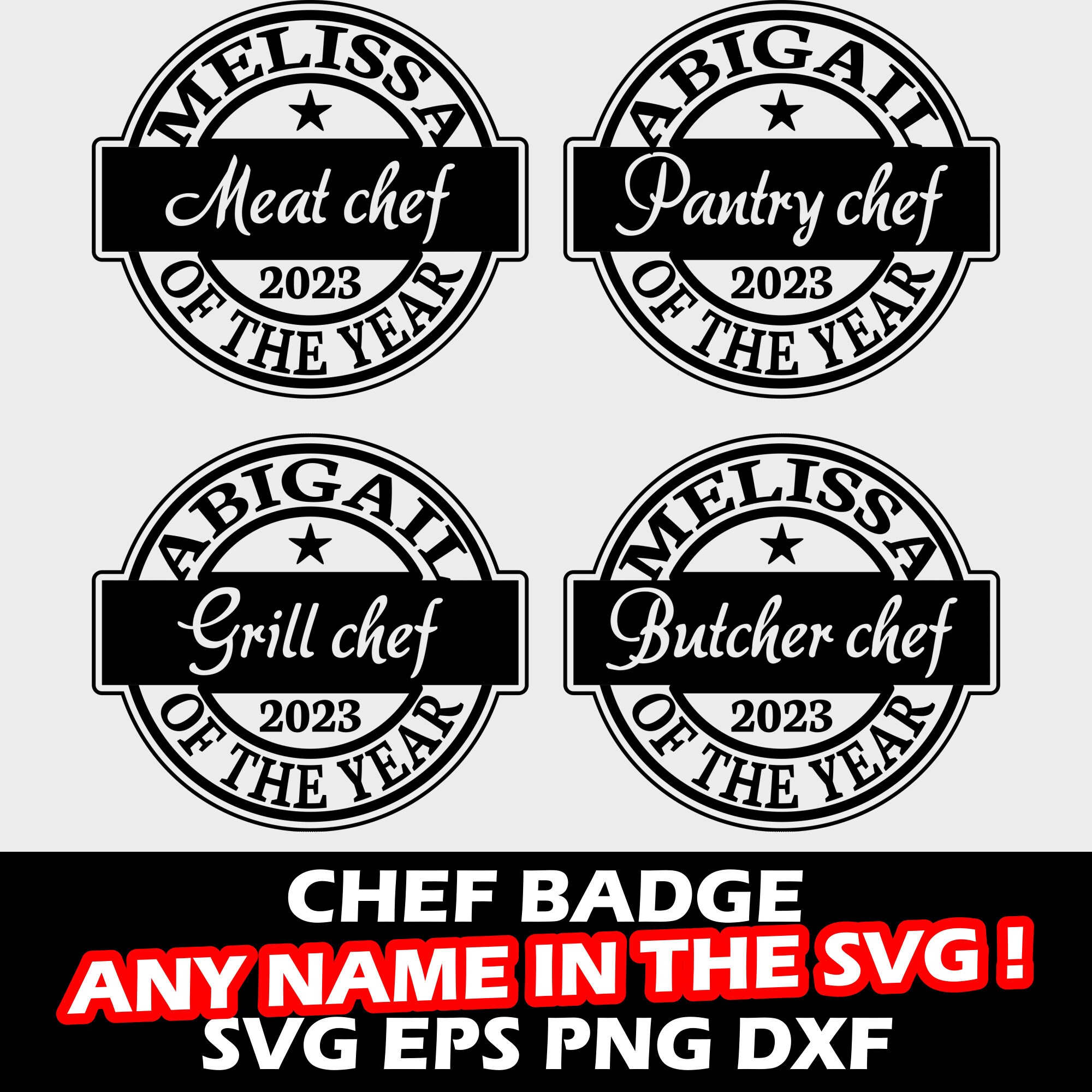 Chef SVG Kitchen SVG Personalized With Your Name for - Etsy