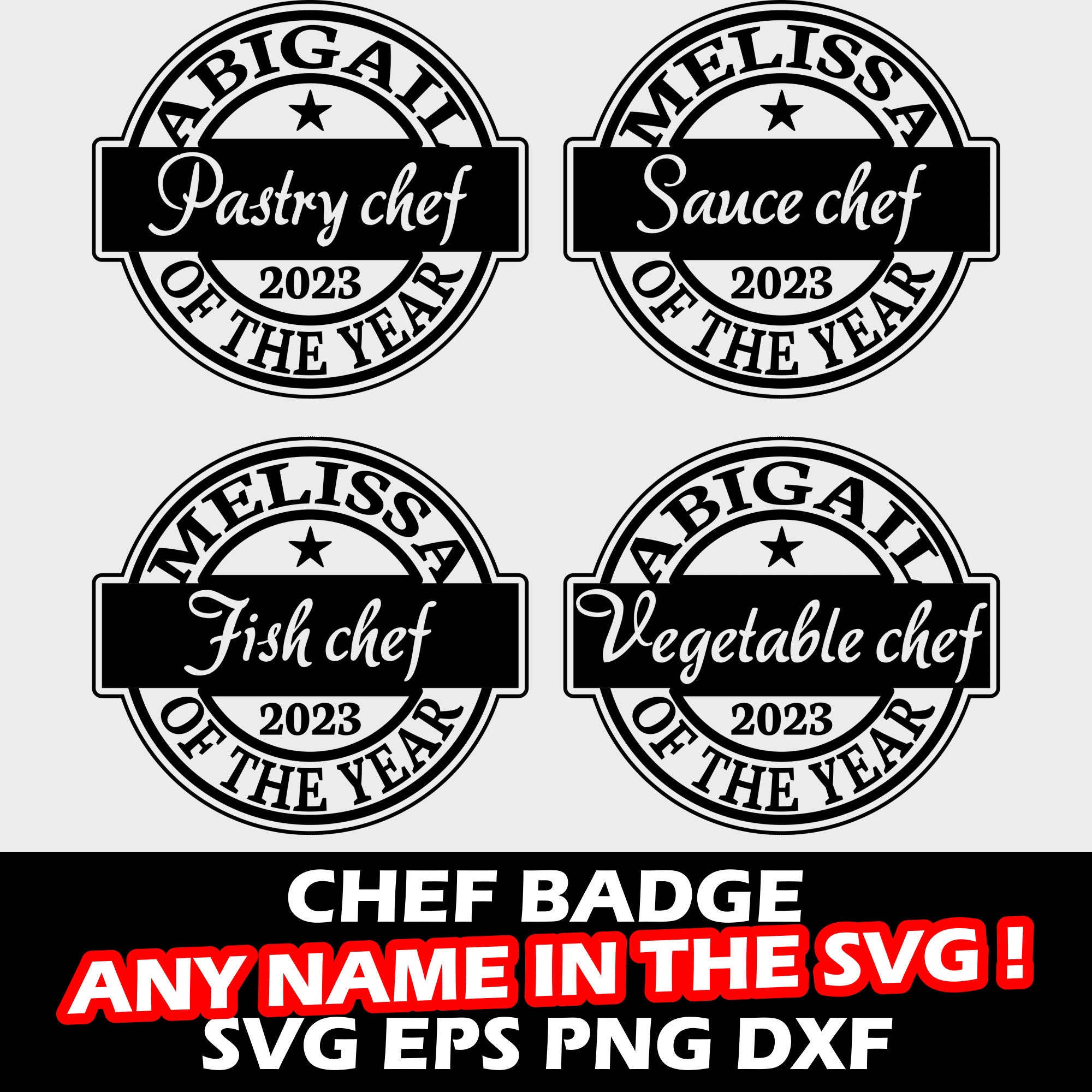 Chef SVG Kitchen SVG Personalized With Your Name for - Etsy