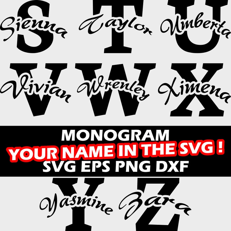 Personalized Monogram SVG With Your Name Your Name and Your Monogram in ...