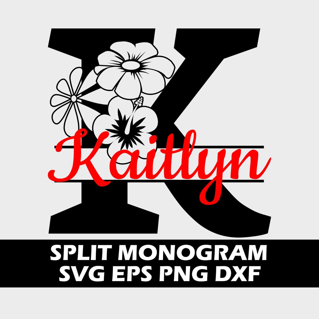 Split Monogram Svg, Split Letter Svg, Last Name Svg, Floral Alphabet ...