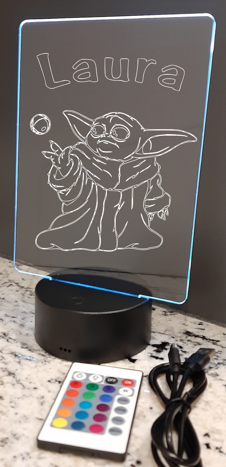 Personalized Baby Yoda Sign Baby Yoda Night Light Star Wars - Etsy