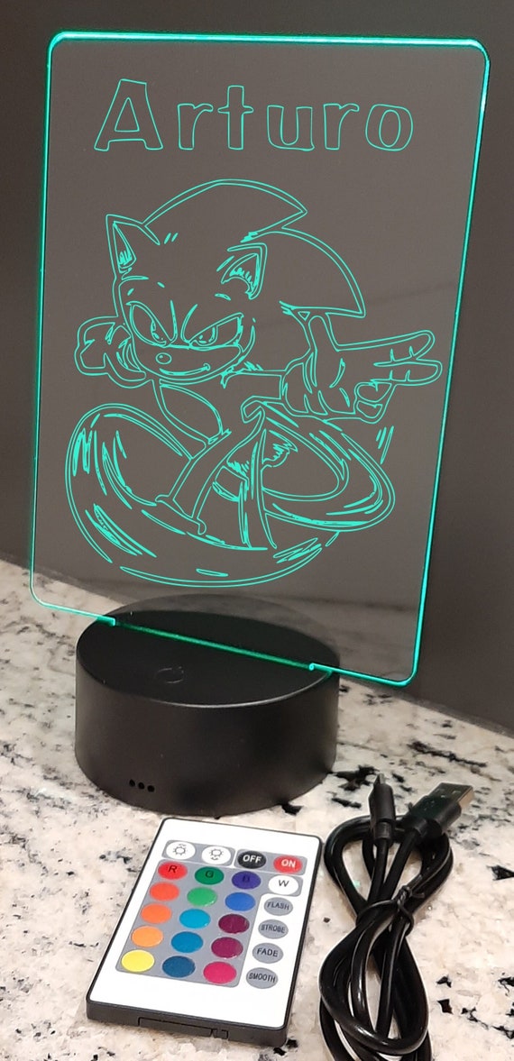 Personalized Sonic Sign Sonic Night Light Sonic the Hedgehog | Etsy