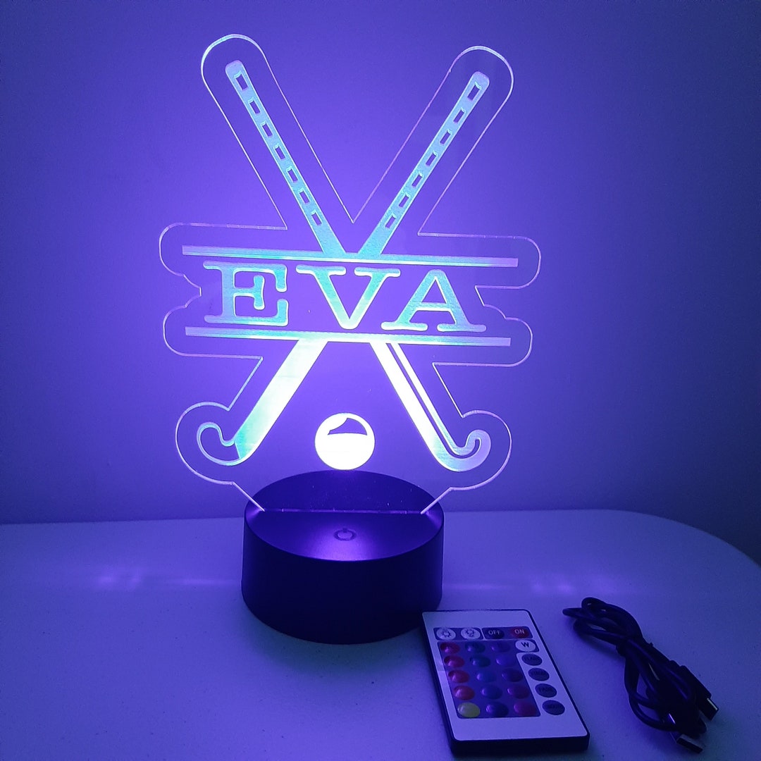 Personalized Field Hockey Sign, Laser Engraved Field Hockey Night Light ...